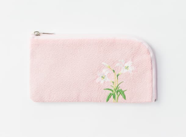 SGI Soka Gakkai prayer beads pouch White lily logo Pink – KONGODO SGI STORE